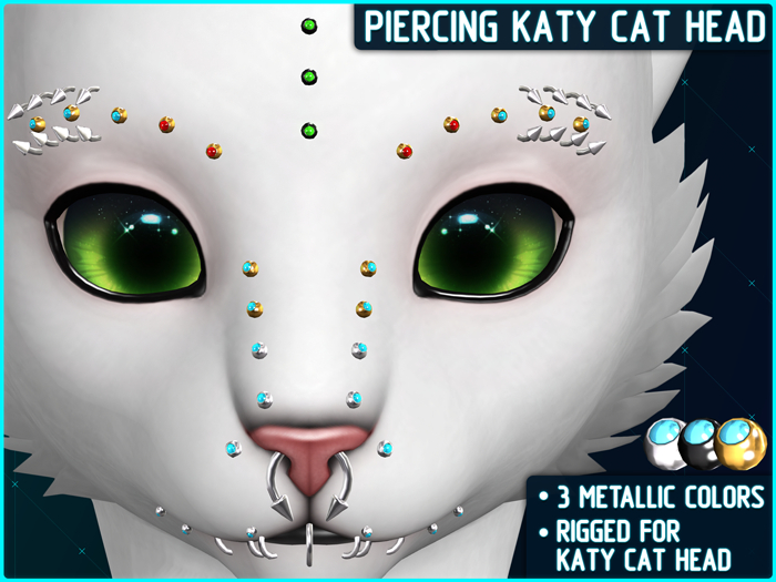 Second Life Marketplace - Piercing for Katy Cat Head